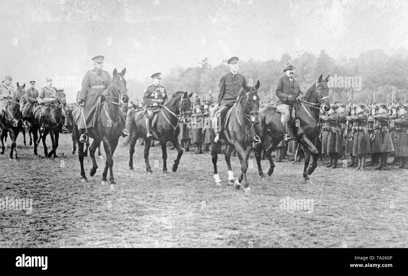 Czech President Tomas Garrigue Masaryk rides in front of units at the ...