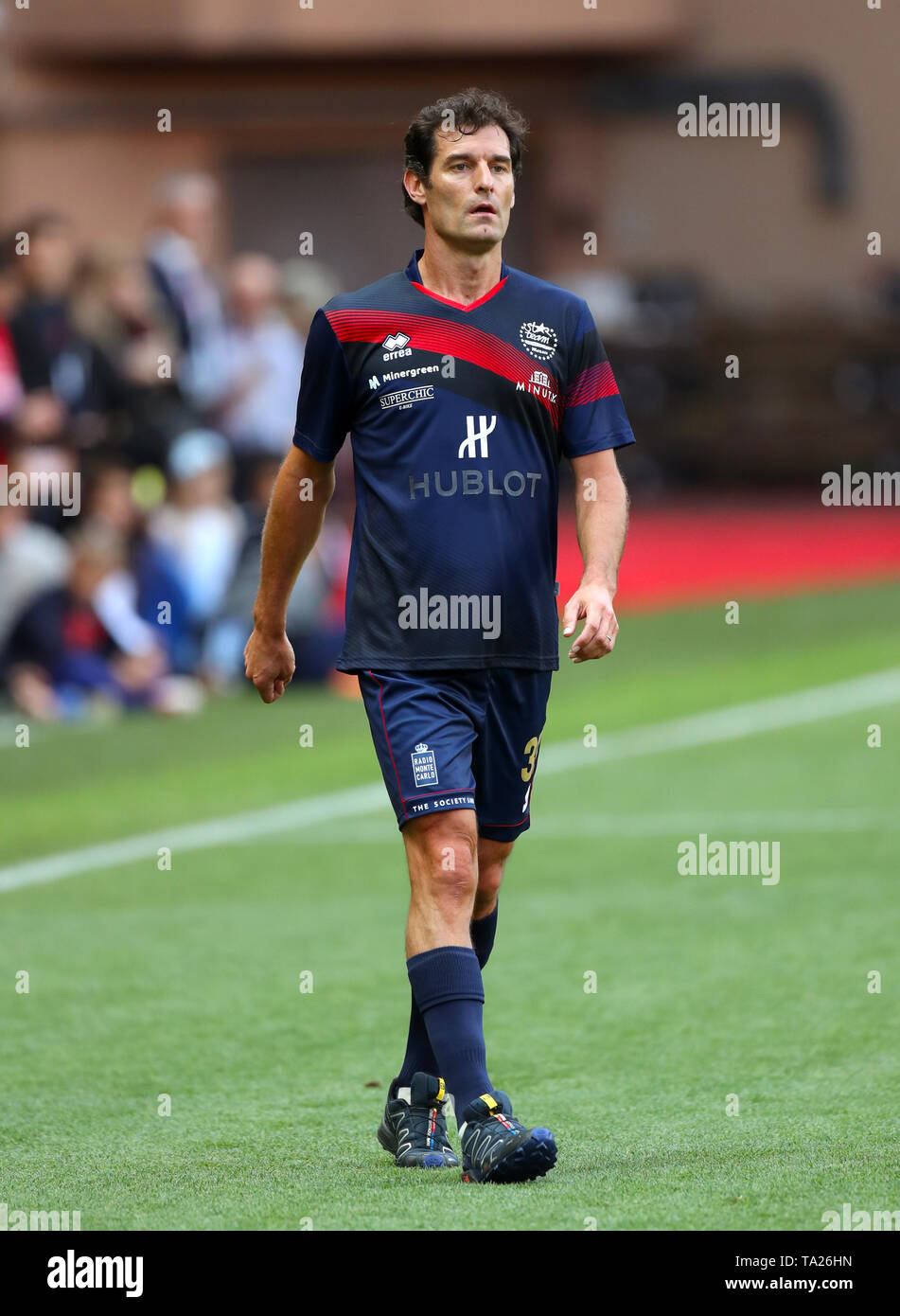 Mark Webber during the drivers football match at the Stade Louis II ...