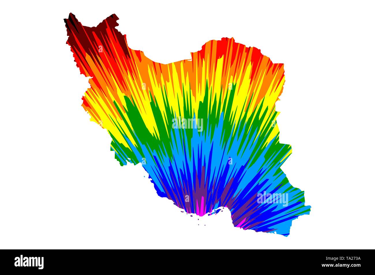 Iran - map is designed rainbow abstract colorful pattern, Islamic ...