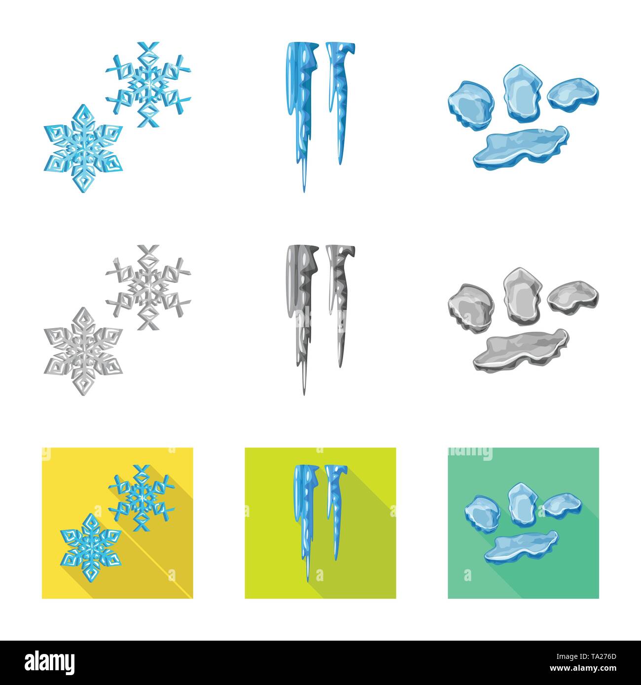 Vector design of texture and frozen sign. Collection of texture and ...