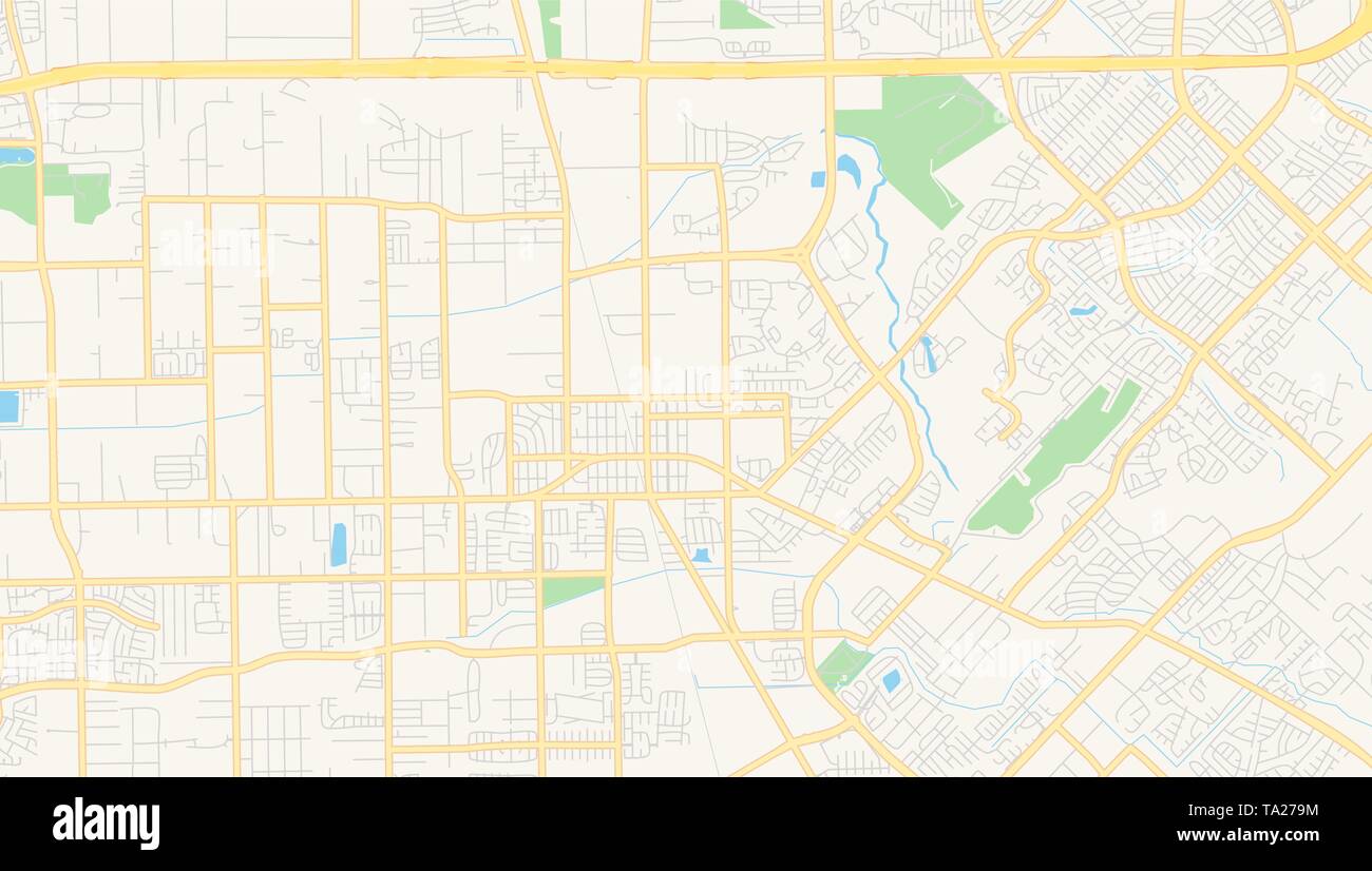 Empty vector map of Pearland, Texas, USA, printable road map created in ...