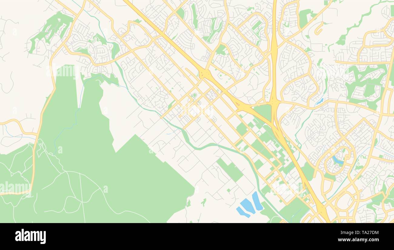 Empty vector map of Murrieta, California, USA, printable road map ...