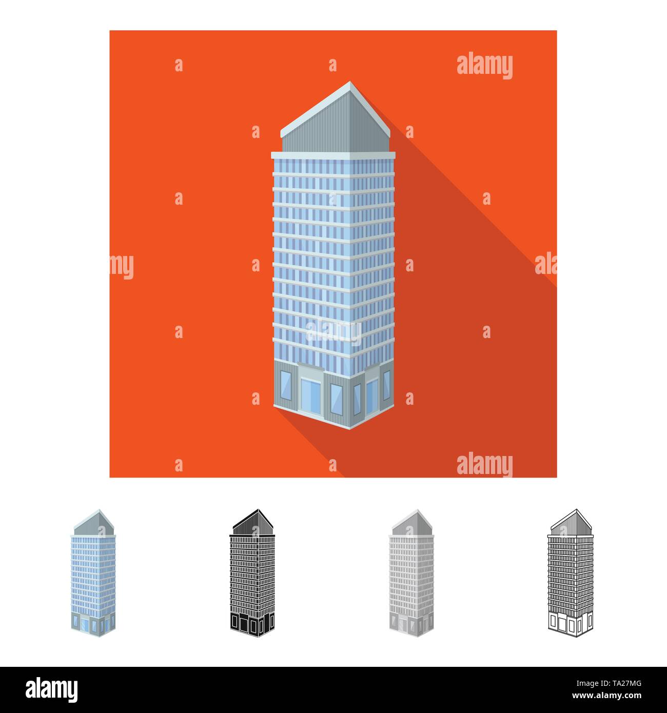Vector design of skyscraper and office logo. Collection of skyscraper ...