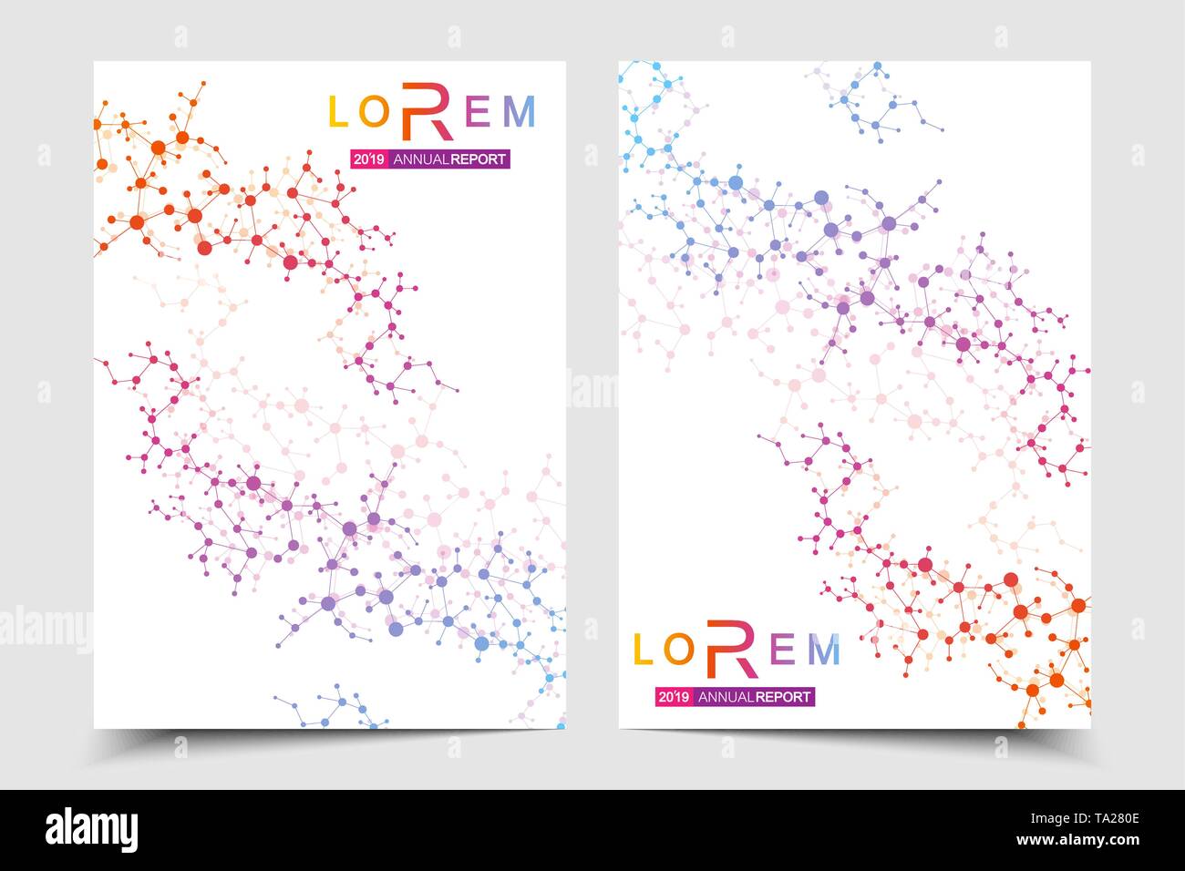 Scientific brochure design template. Vector flyer layout, Molecular ...