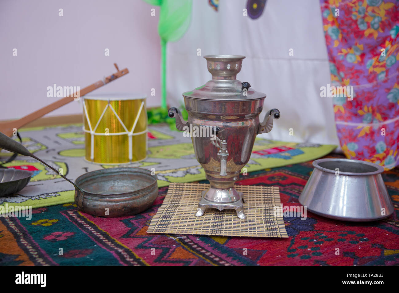 Azerbaijan tea samovar Concept traditional Azerbaijan culture object ...