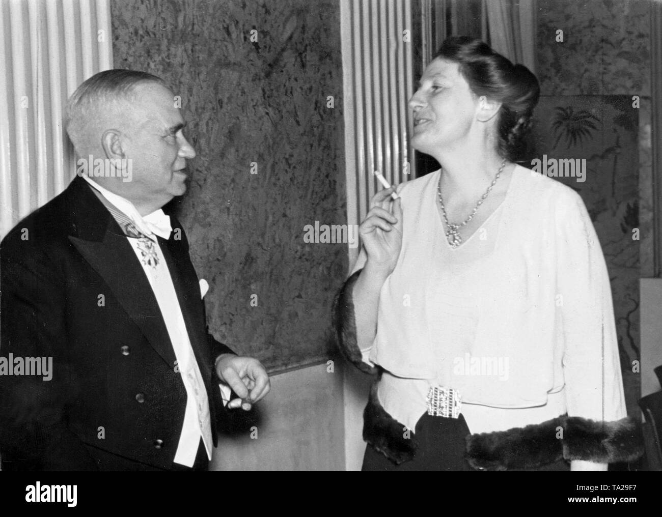 The Bavarian Prime Minister Ludwig Siebert and Winifred Wagner, the ...