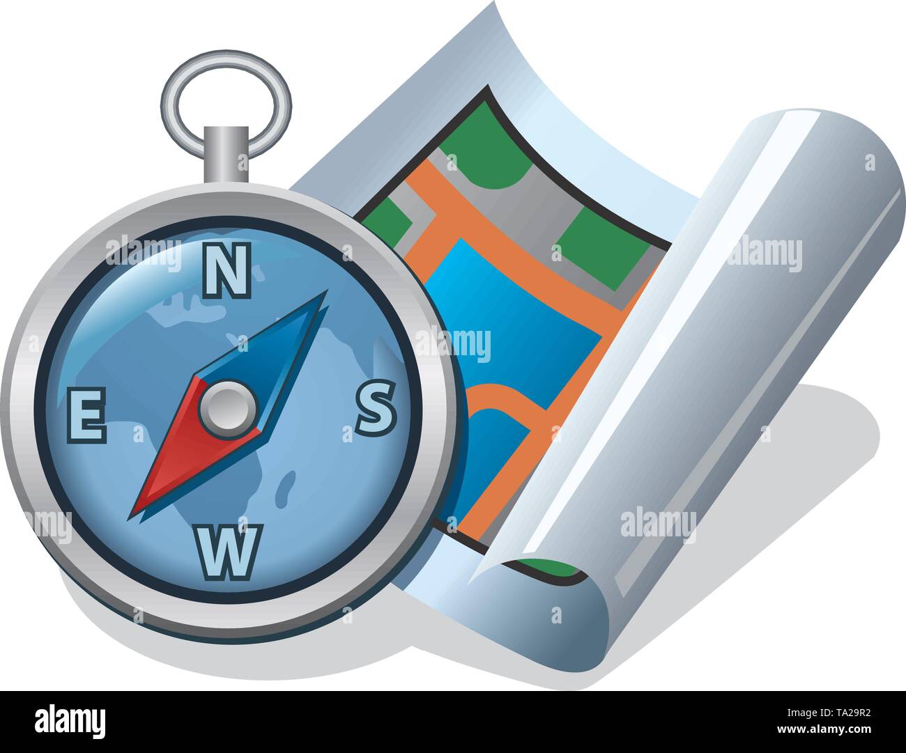 compass and map icon Stock Vector Image & Art - Alamy