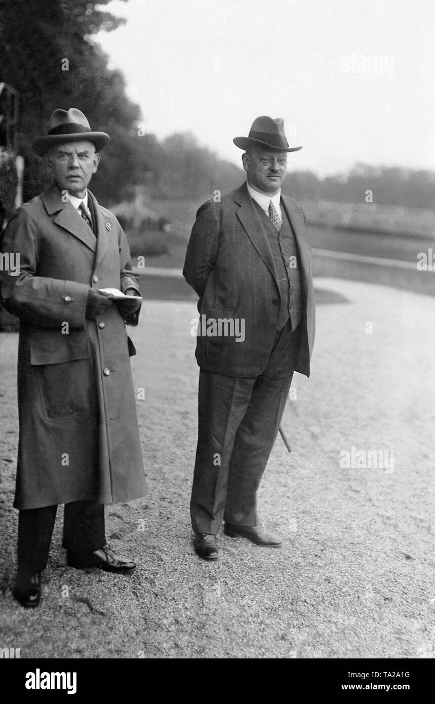 Gustav Stresemann (r.), German Chancellor and Foreign Minister ...