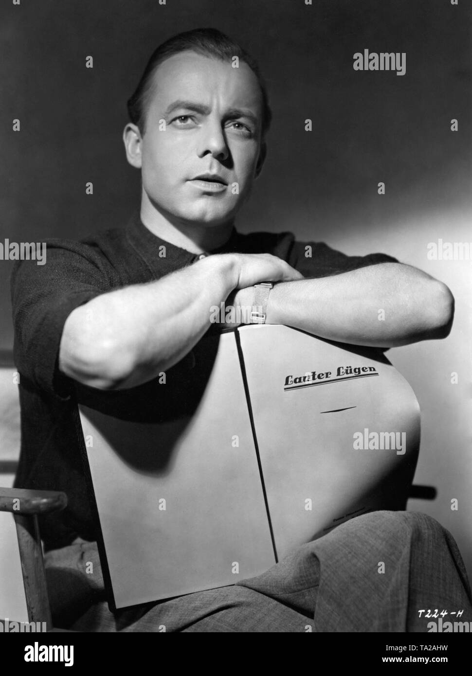 Director Heinz Ruehmann during the shooting of his film "All Lies ...