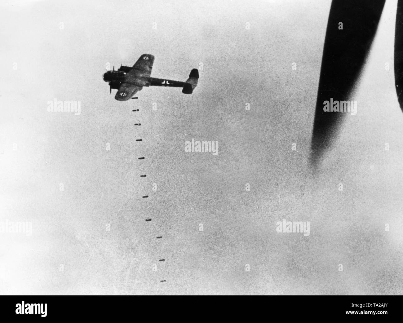 Dornier Do 17 combat aircraft when bombing during an attack on London ...