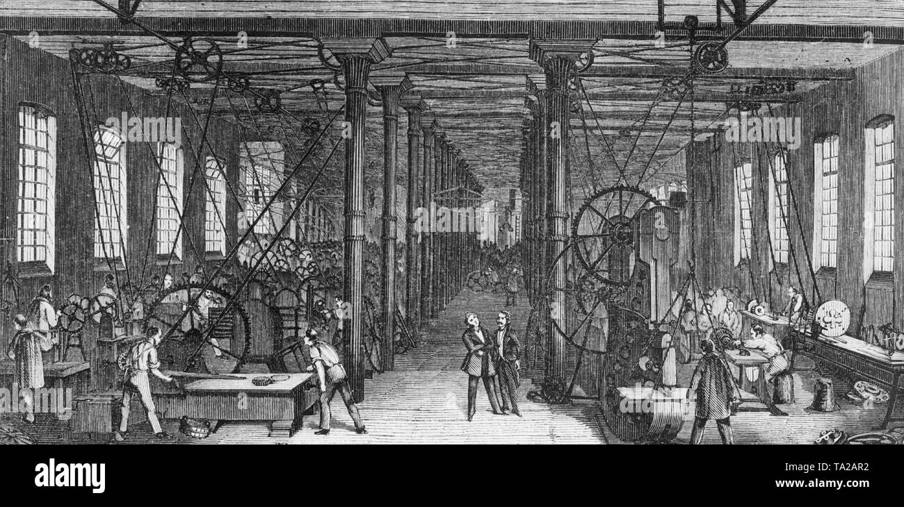 The rotary hall in the machine factory Borsig in Berlin in the spring ...