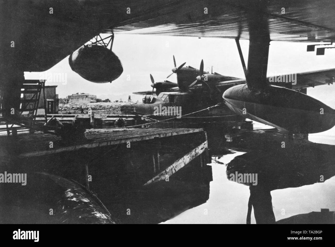 Blohm & Voss BV 138 flying boat at a base in Norway. Photo: Janz Stock ...