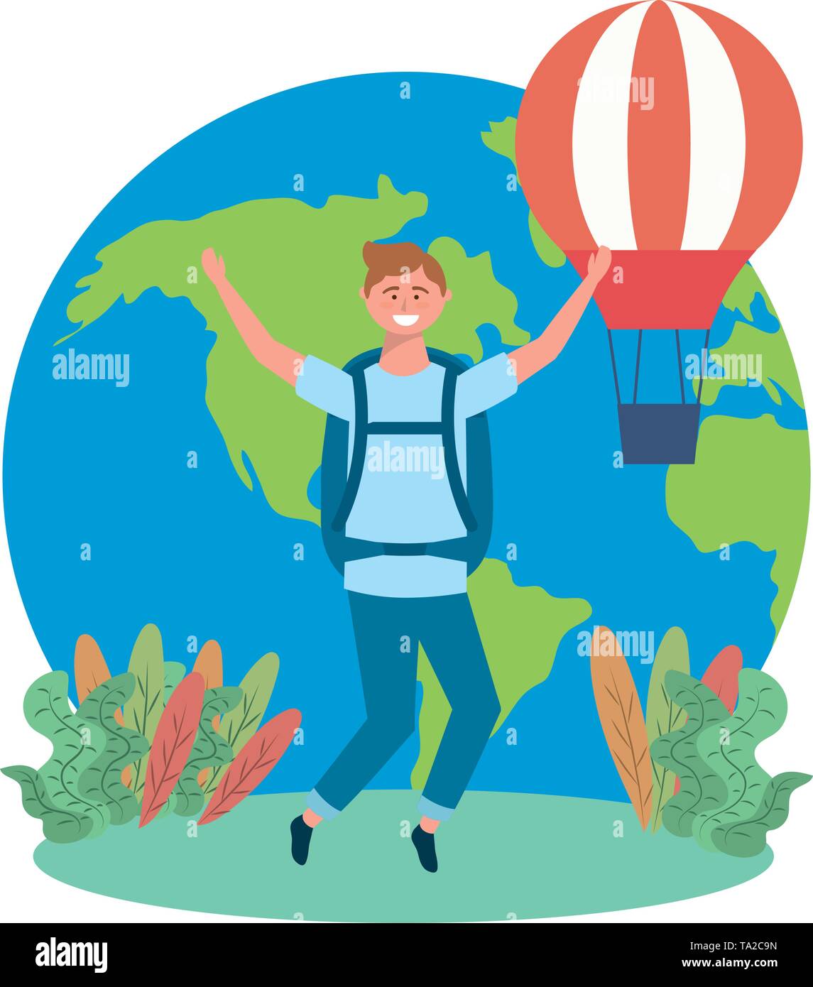 Tourist man design, Avatar bag travel trip vacation and traveler theme ...