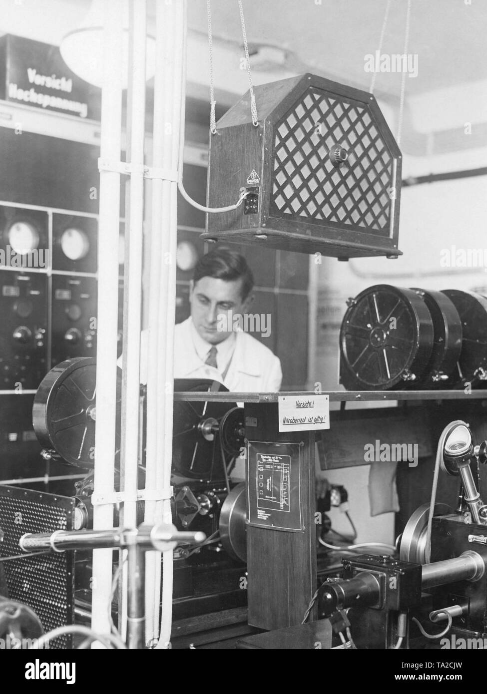 Photo of a sound recording device for sound film with control loud ...