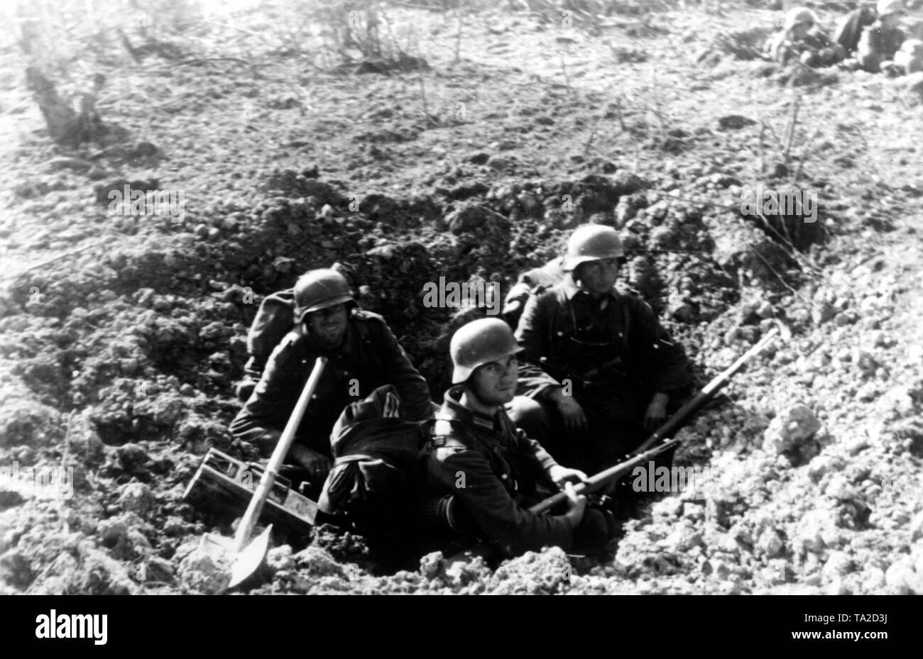 Infantrymen took positions in shell craters. One of the craters was ...