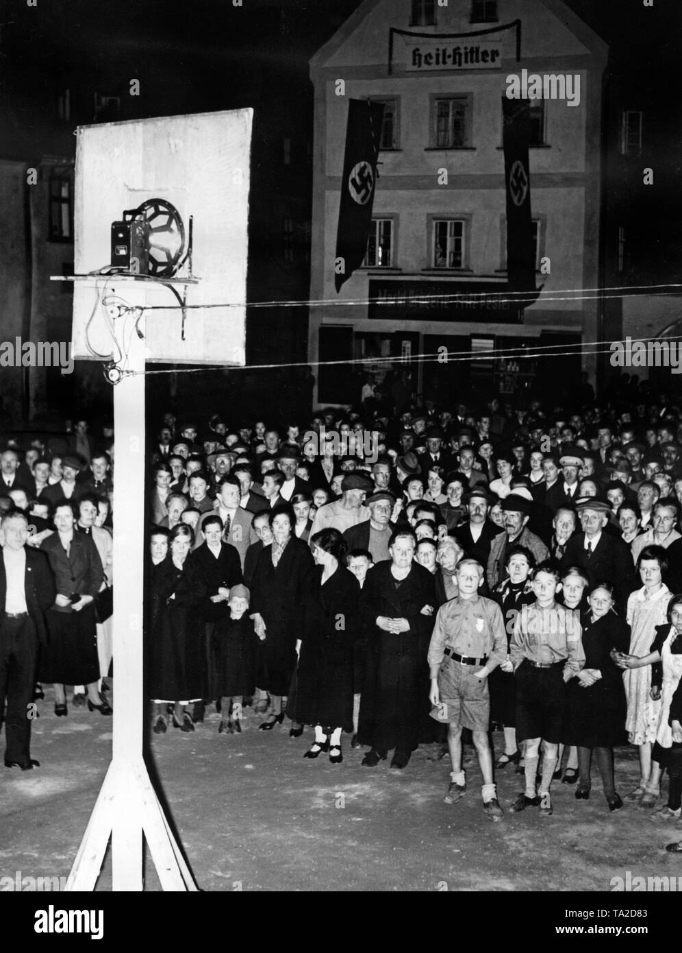 View of the market square in As on September 26, 1938, during the ...