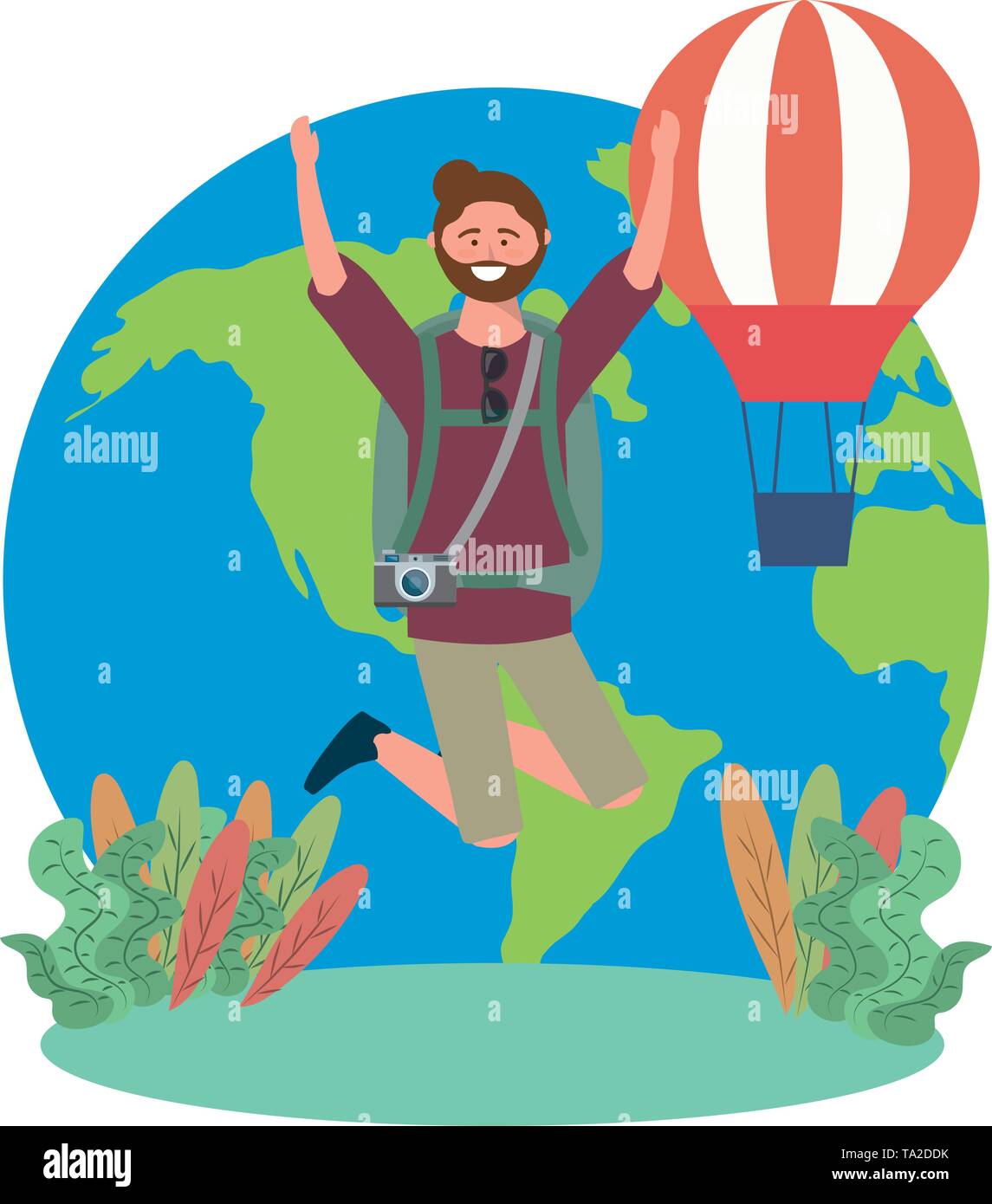 Tourist man design, Avatar bag travel trip vacation and traveler theme ...