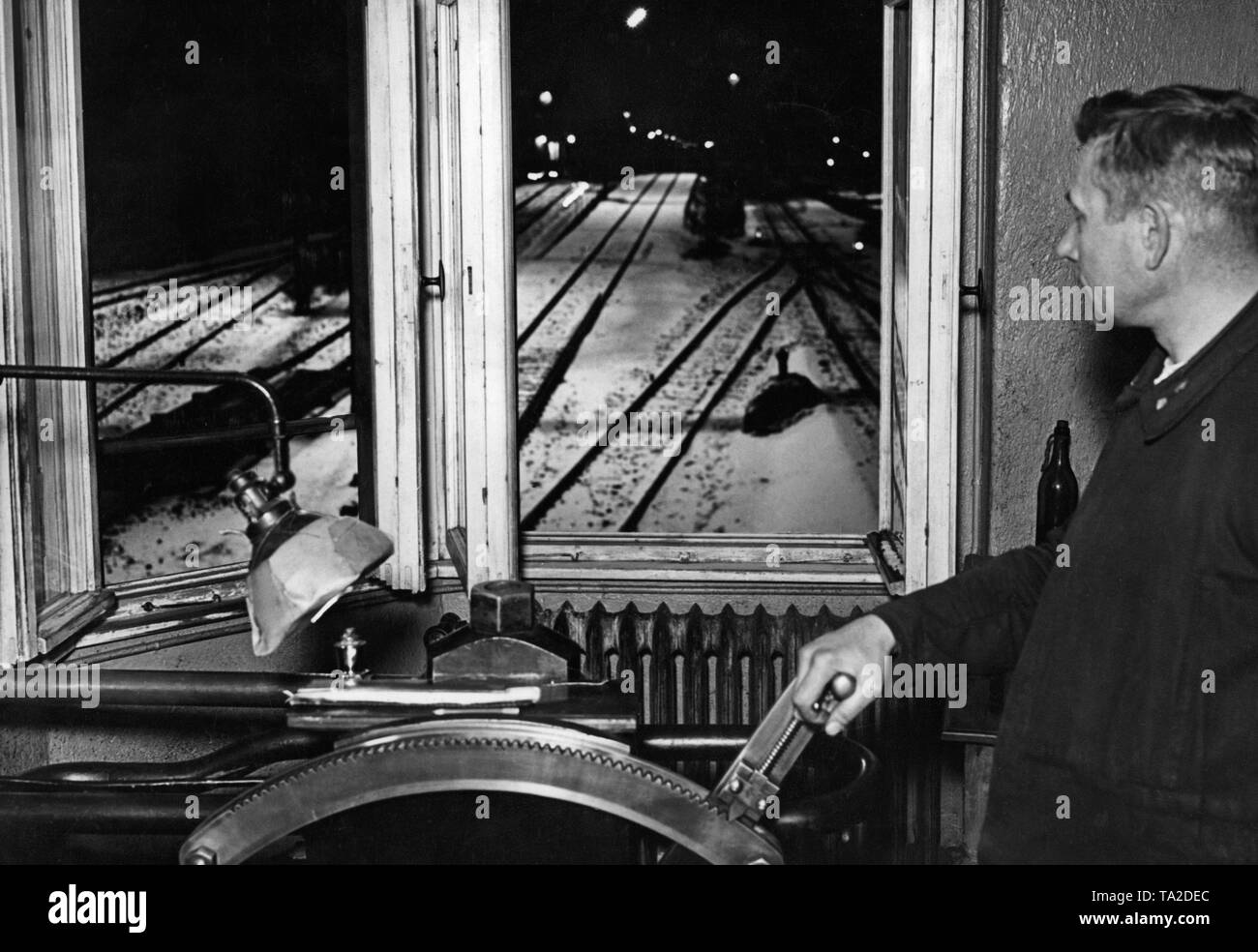 View from the signal tower on the hump at night Stock Photo - Alamy