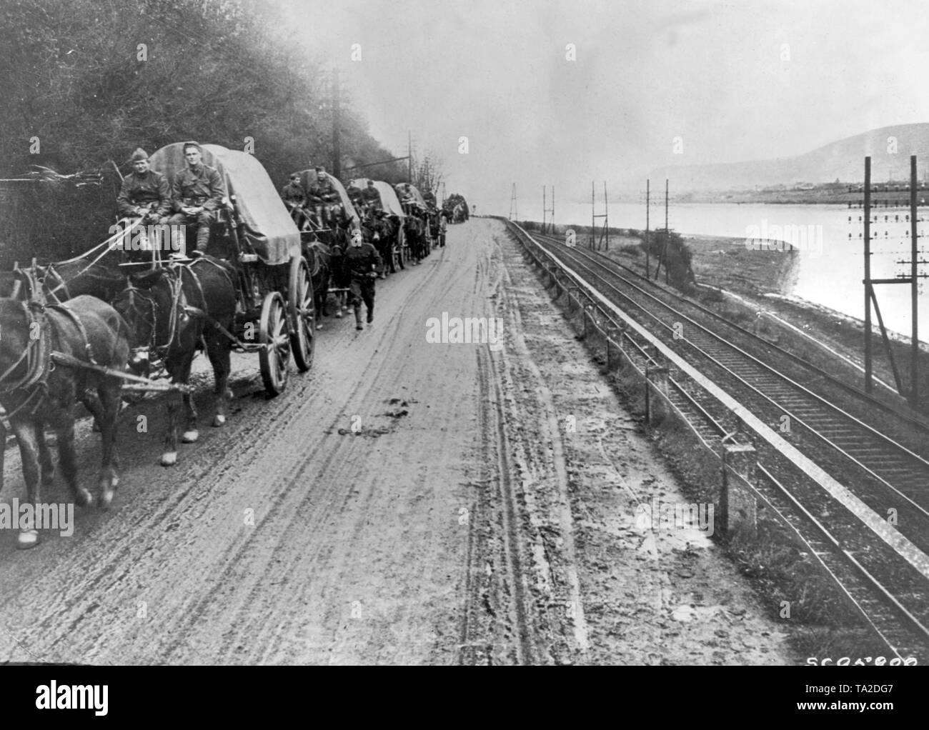American army convoy Black and White Stock Photos & Images - Alamy