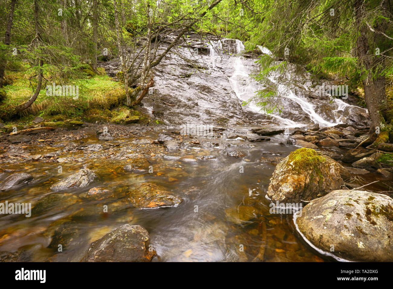 Waterfall at the river sagelva located near the Nrwegian city Trondheim ...
