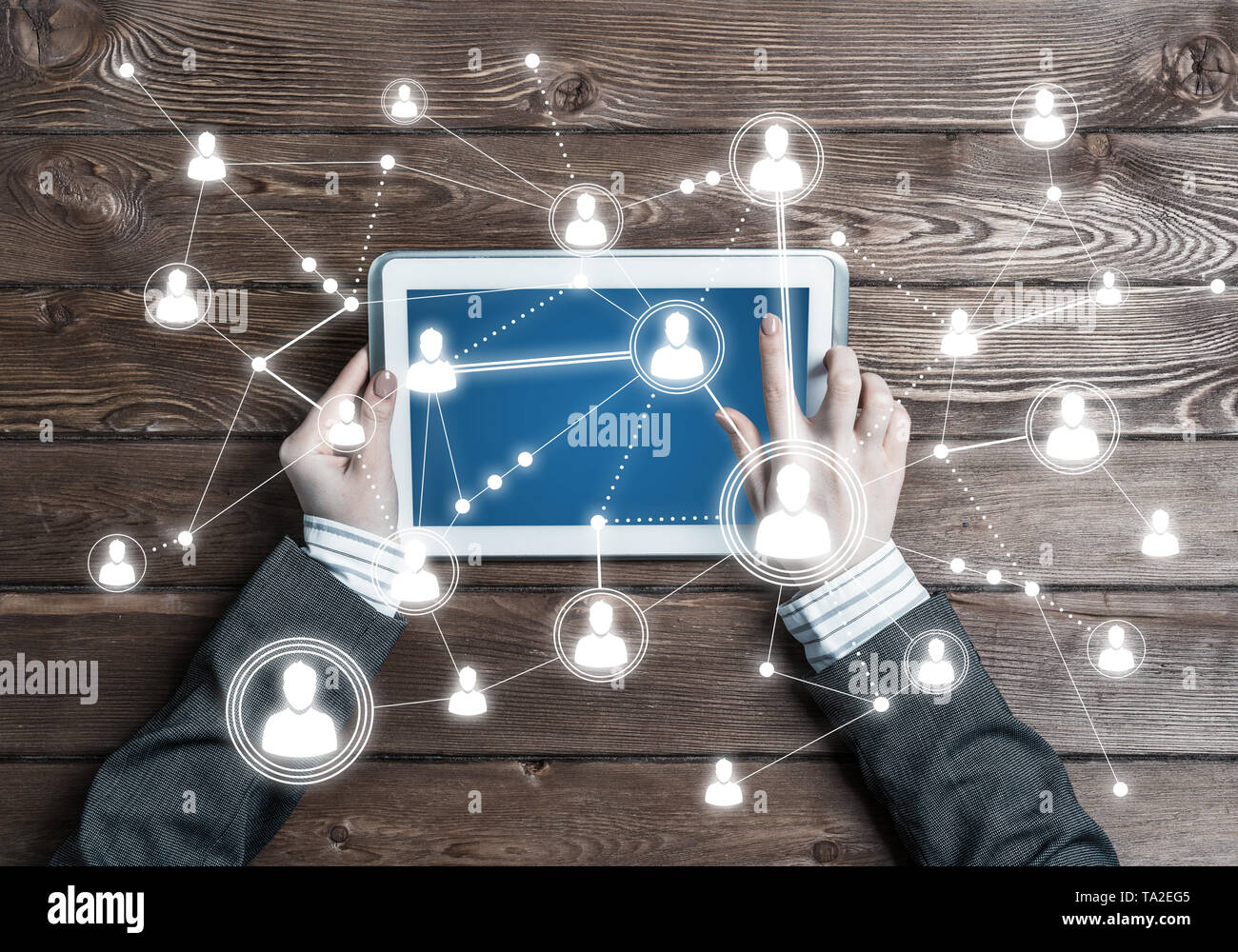 Concept of social communication and networking with social connection ...