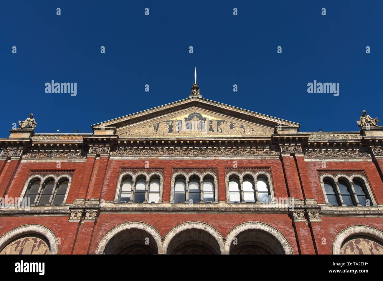 Exterior architecture and decoration of Victoria and Albert museum, the ...