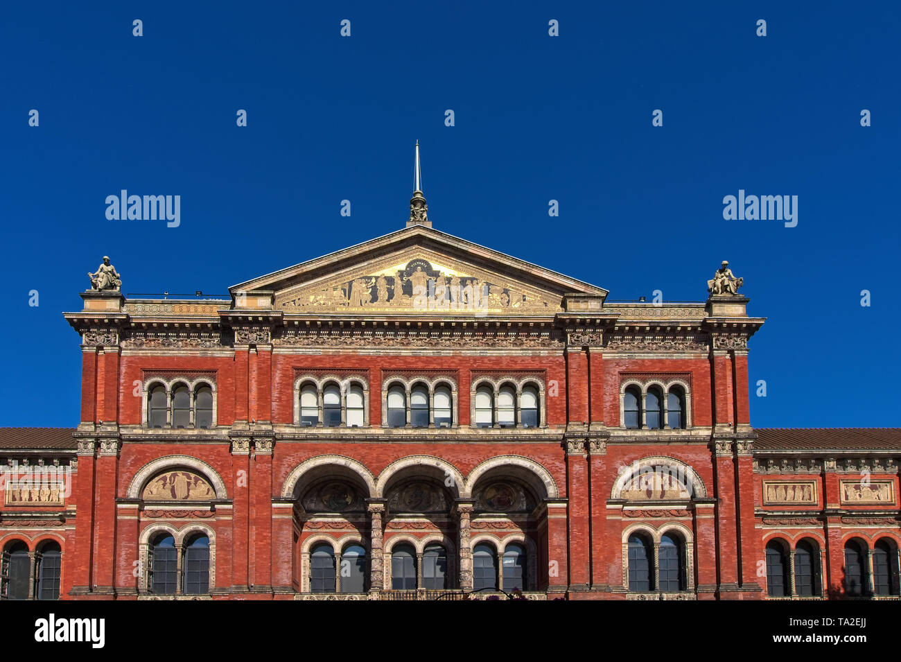 Exterior architecture and decoration of Victoria and Albert museum, the ...