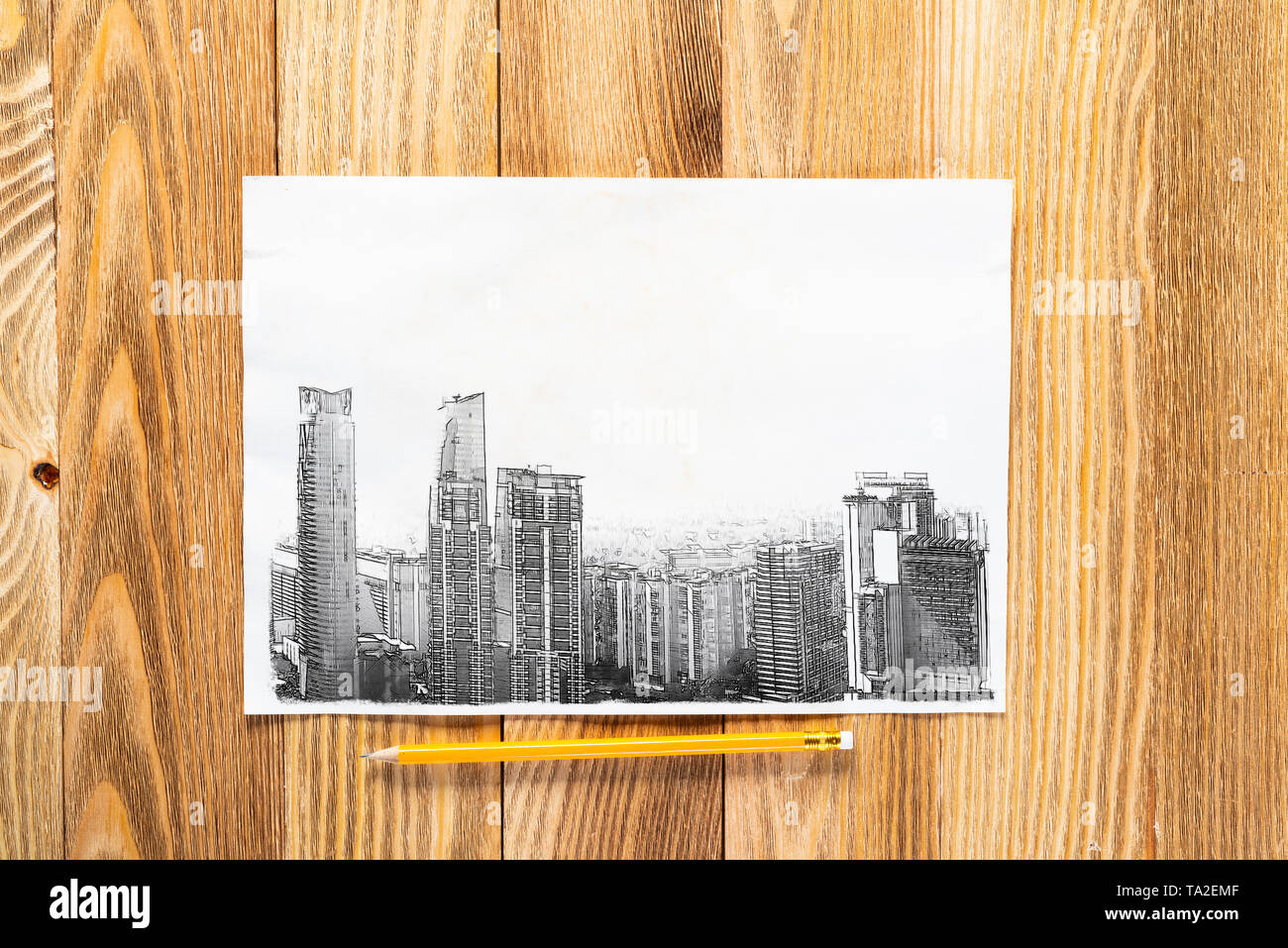 Modern city center pencil hi-res stock photography and images - Alamy