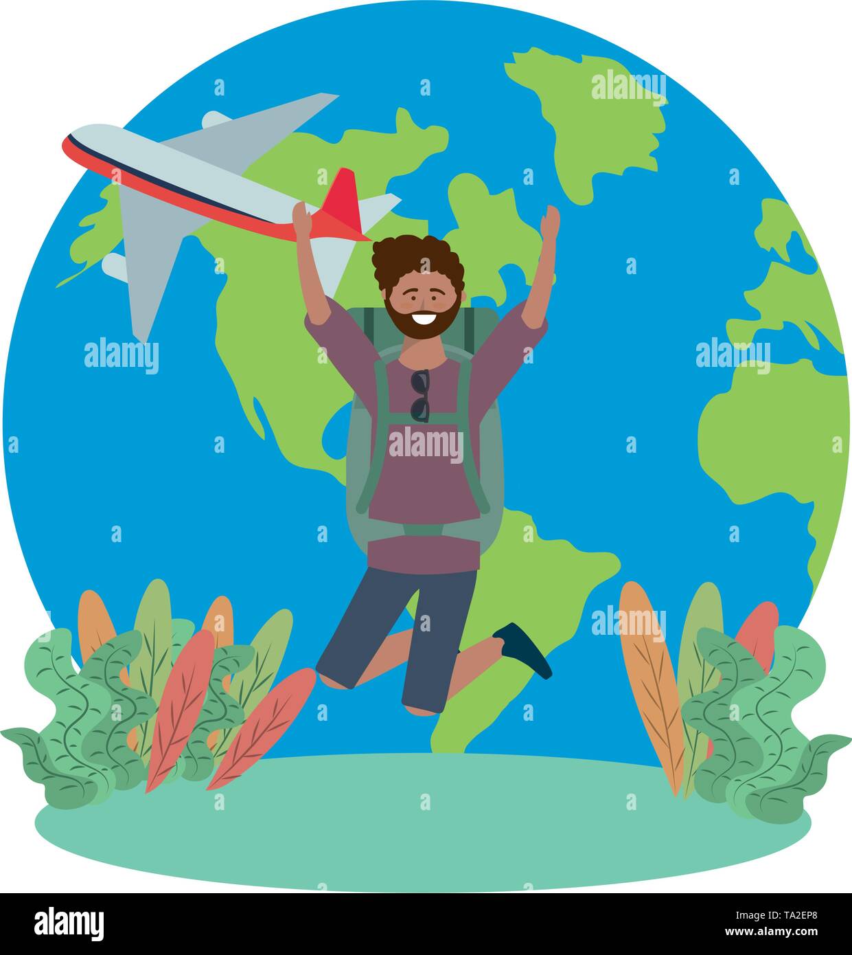 Tourist man design, Avatar bag travel trip vacation and traveler theme ...