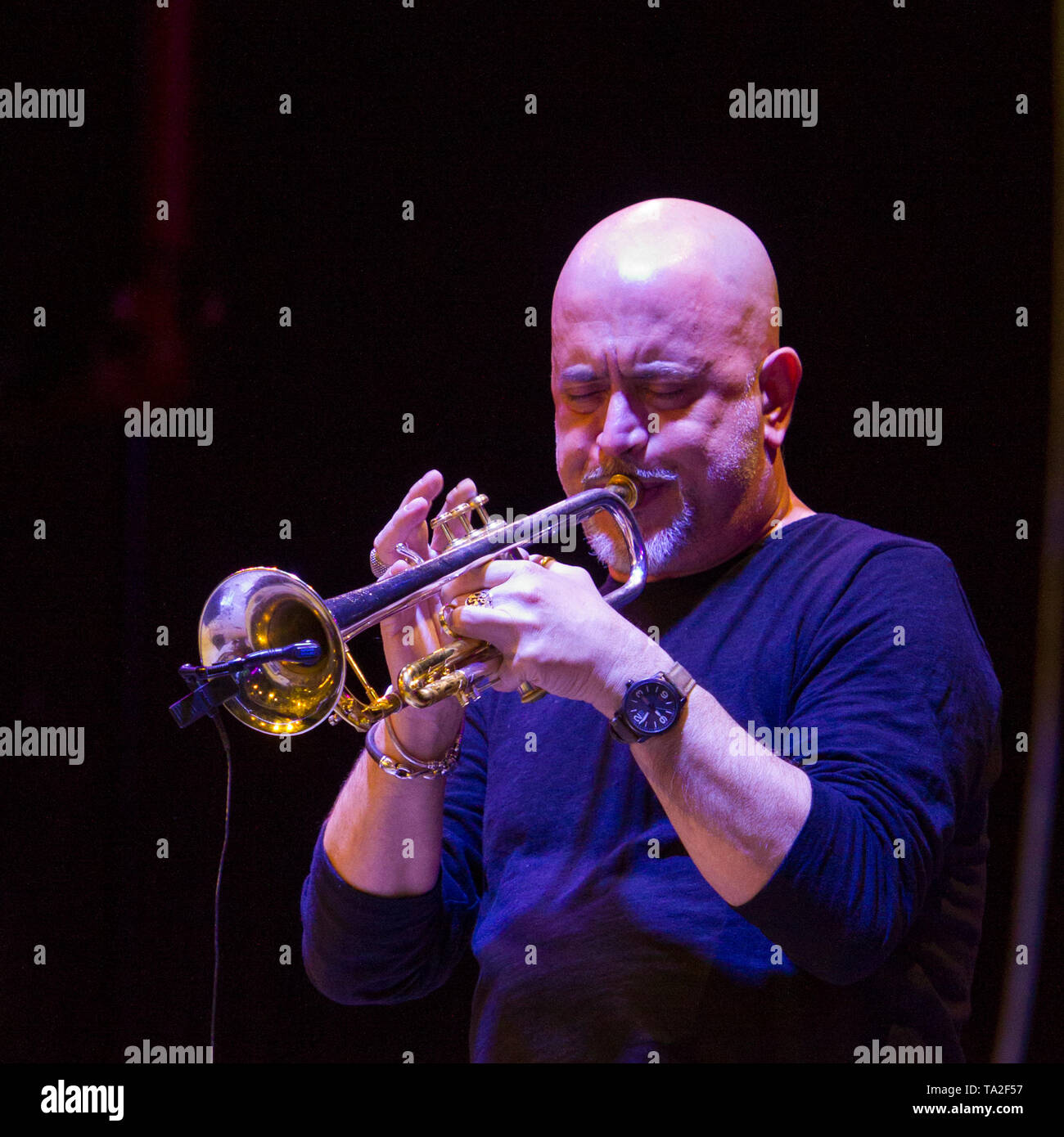 Italian trumpet player Flavio Boltro in concert at 2019 Torino Jazz ...