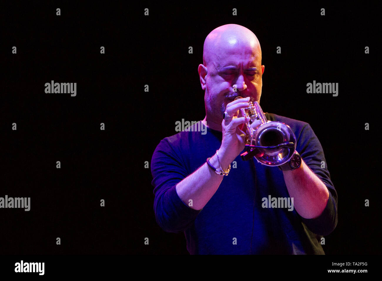 Italian trumpet player Flavio Boltro in concert at 2019 Torino Jazz ...