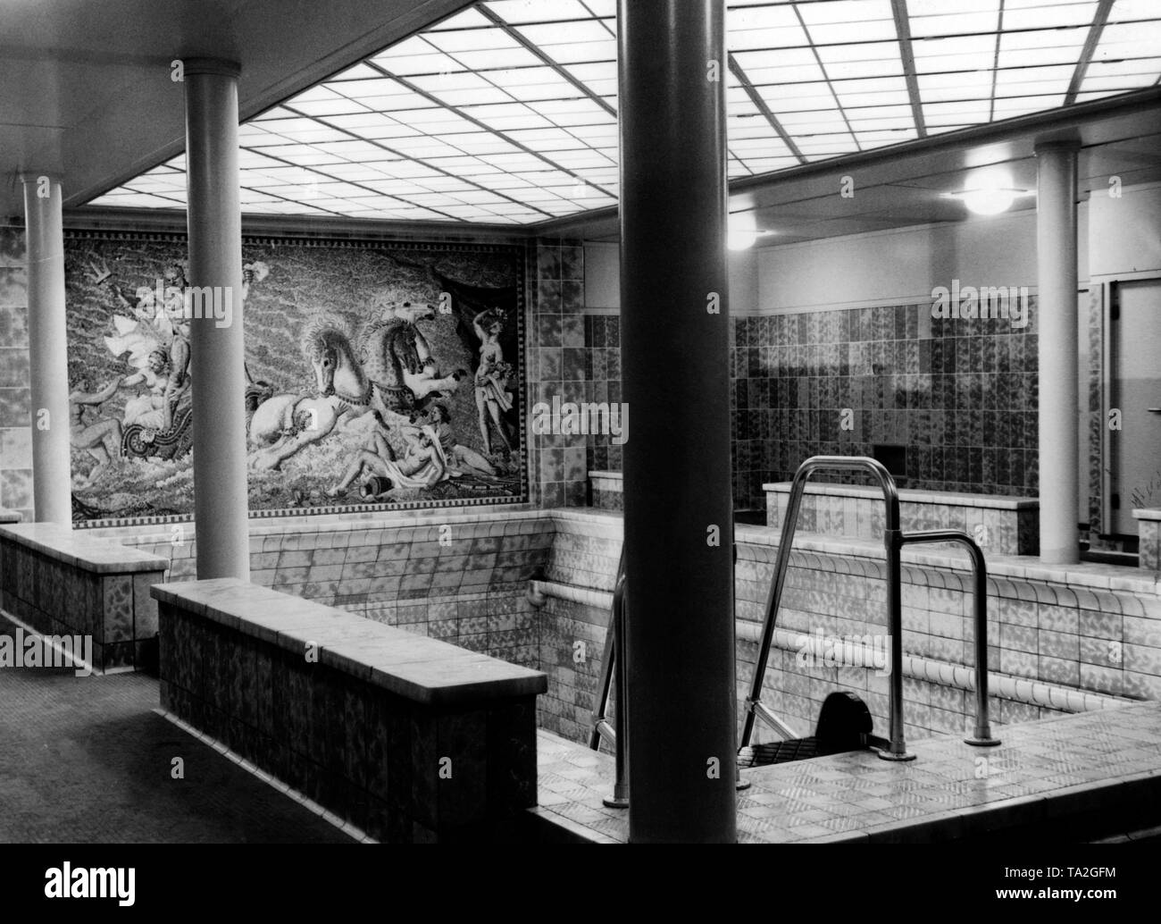Undated photo of the swimming pool on the cruise ship of the Nazi ...