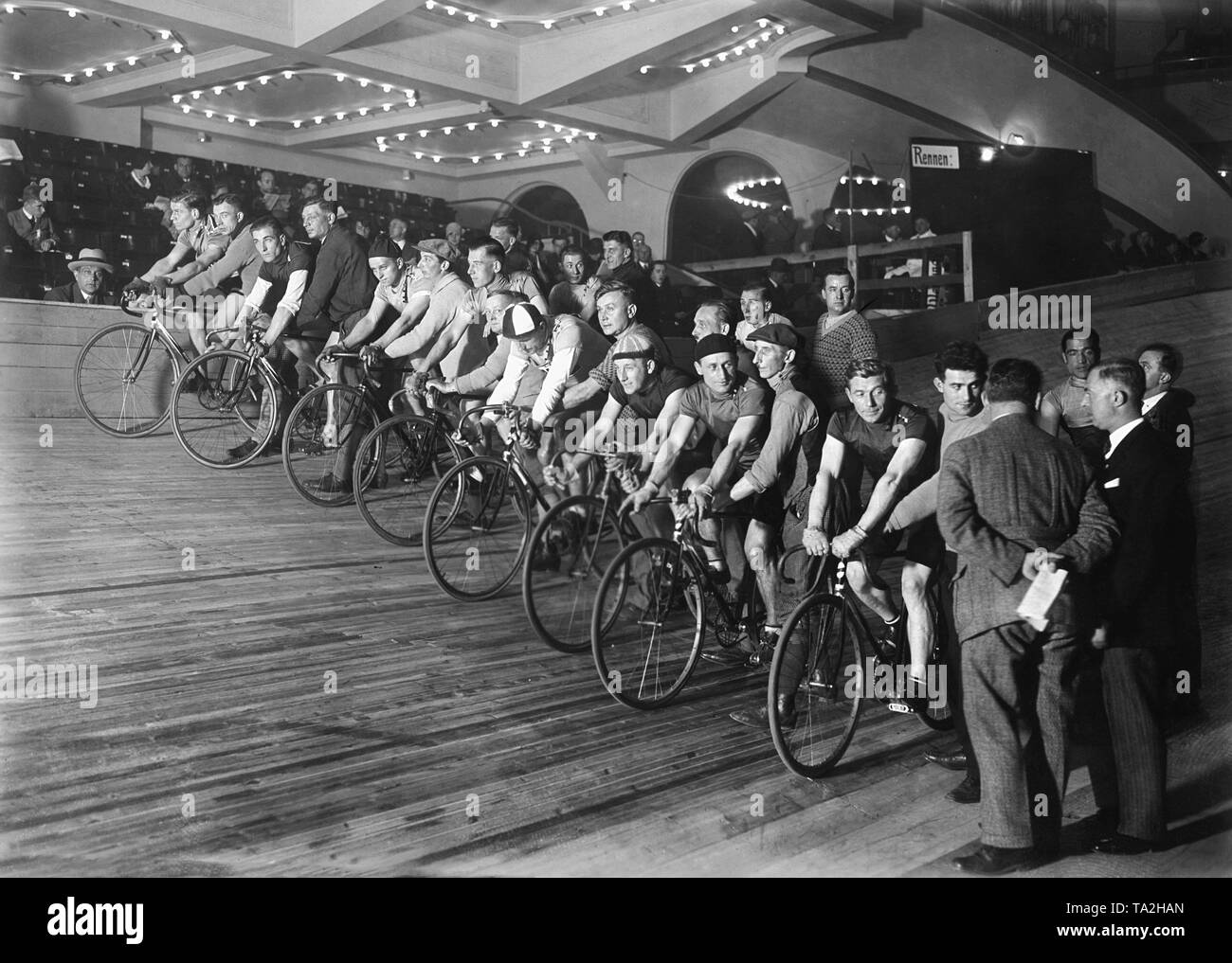 Cyclists wait Black and White Stock Photos & Images - Alamy