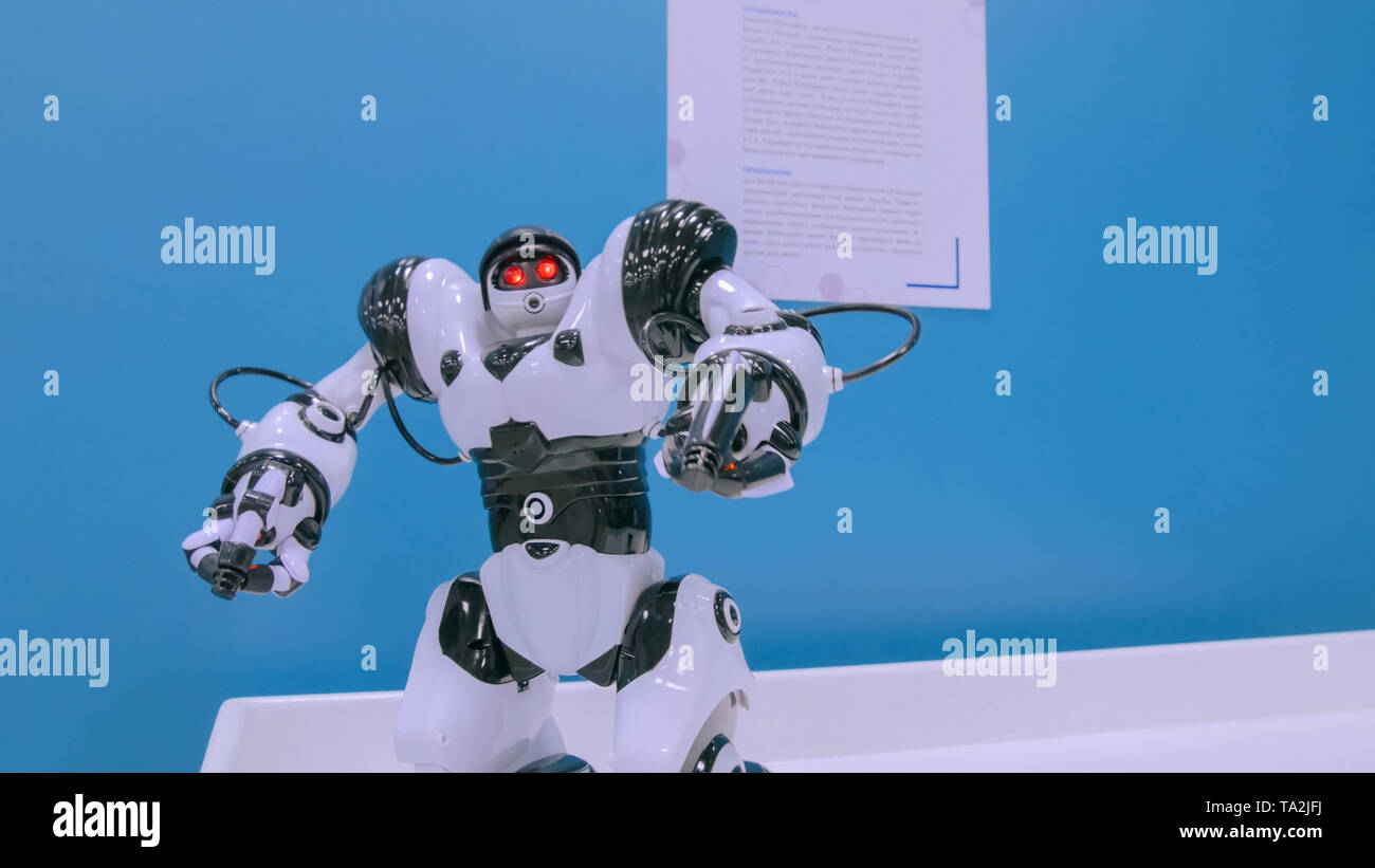 White humanoid robot dancing Stock Photo - Alamy