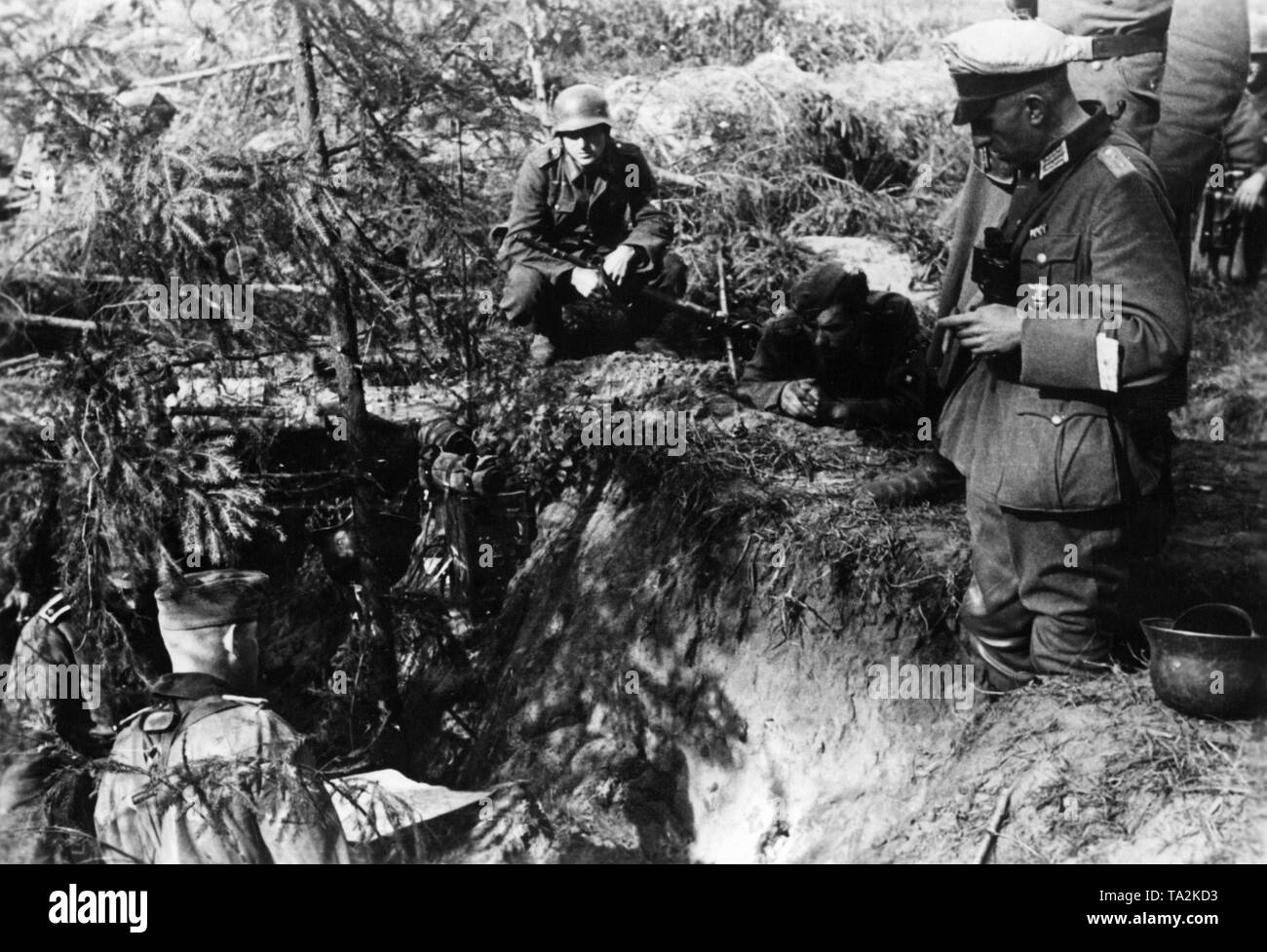 Regiment command post of the Army Group Center near Zhukovka. During ...