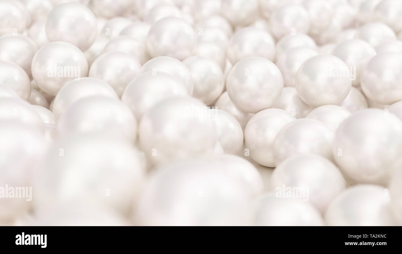 Pile of pearls. Background of the plurality of beautiful pearls. Gems ...