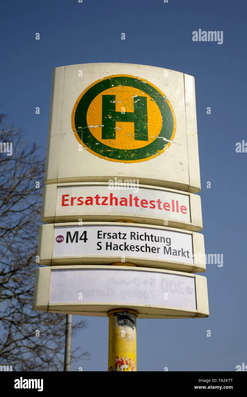 Temporary bus stop sign hi-res stock photography and images - Alamy