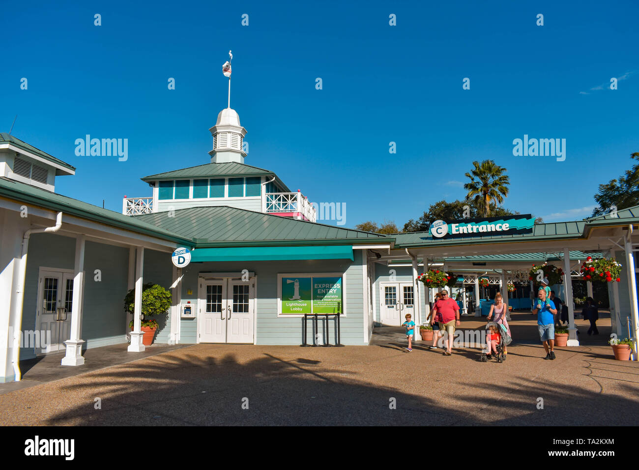 Orlando, Florida . February 26, 2019. People walking on main entrance ...