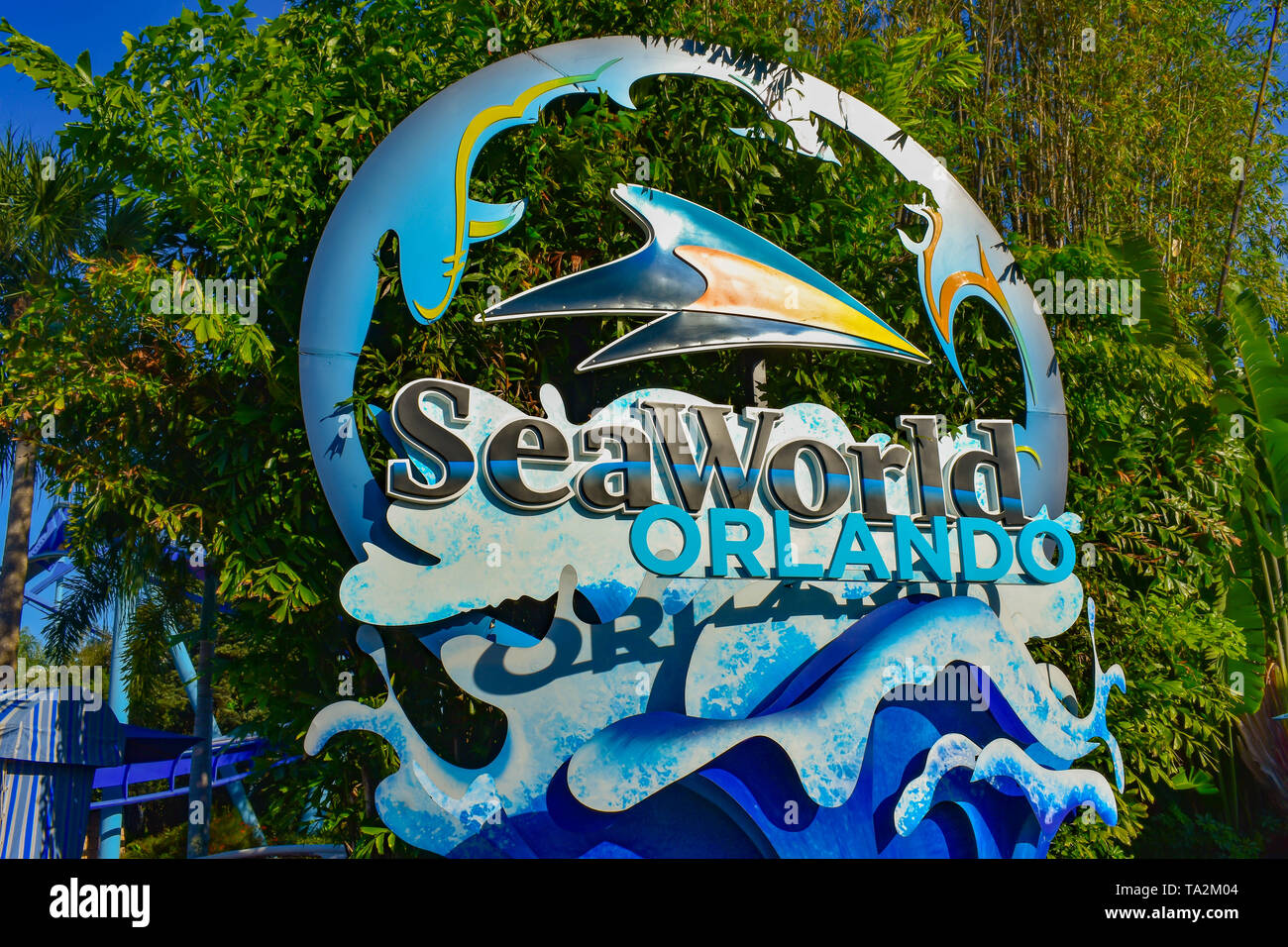 Orlando, Florida . February 26, 2019. Seaworld sign at Theme Park Stock ...