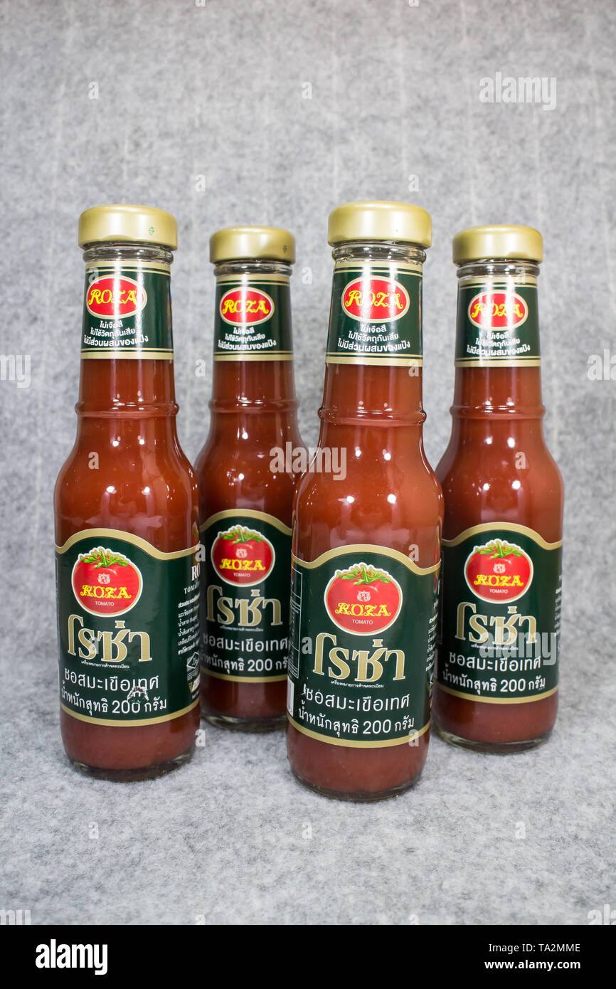 Chiangmai, Thailand - May 21 2019: Product shot of Rosa Tomato Ketchup ...