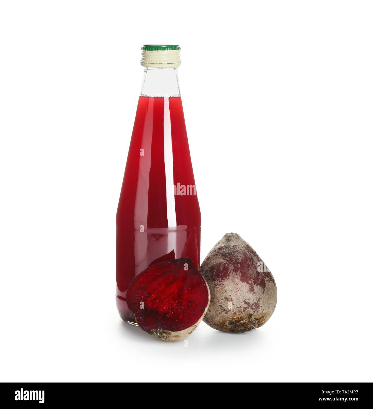 Bottle of healthy beetroot juice on white background Stock Photo - Alamy