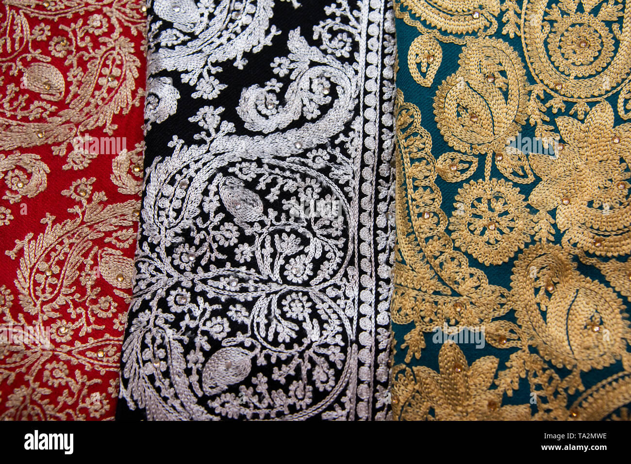 Oman, capital city of Muscat, Muttrah Souk. Traditional ornately ...