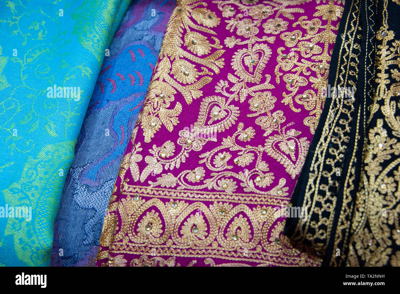Oman, capital city of Muscat, Muttrah Souk. Traditional ornately ...