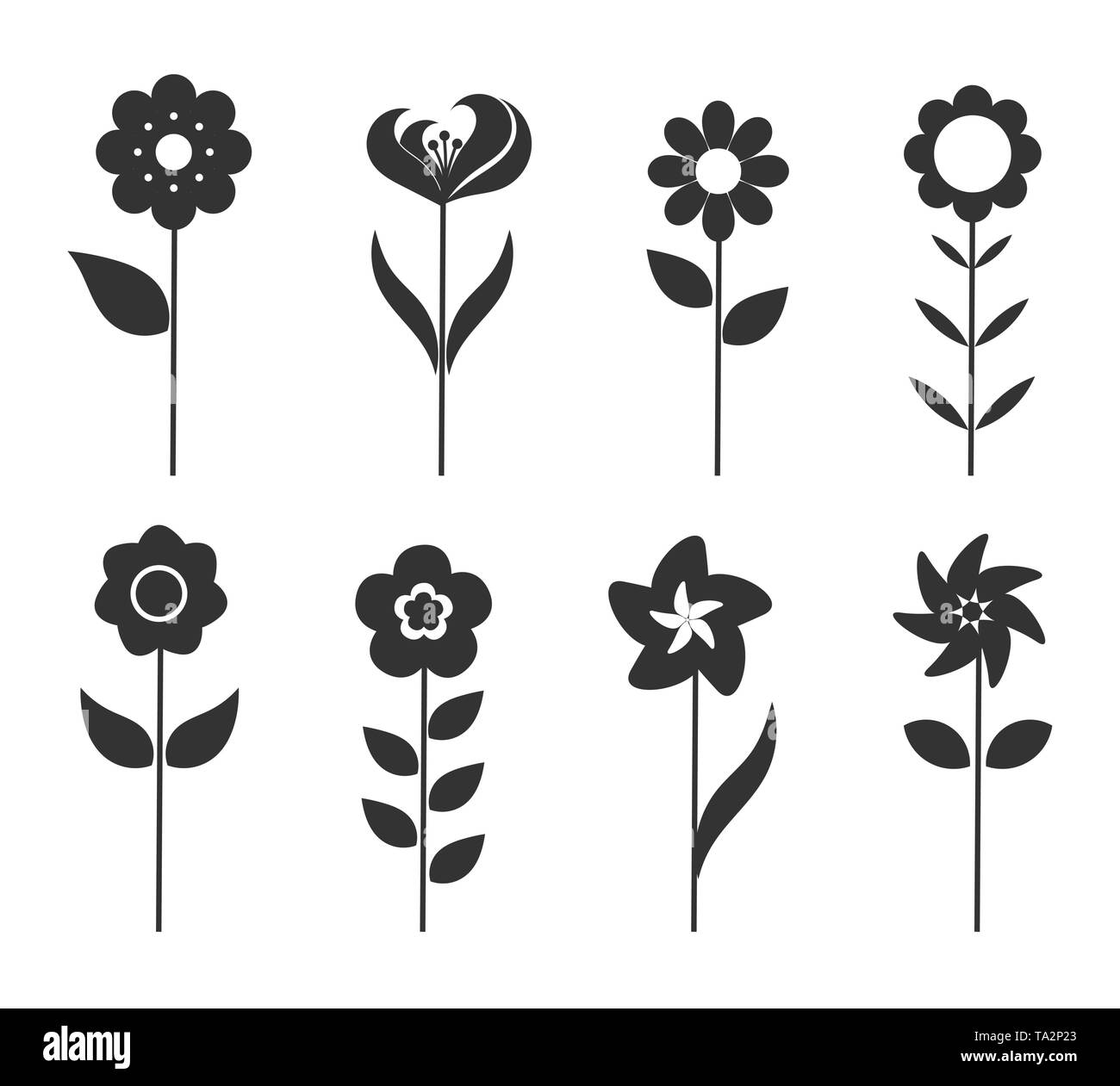 Flower icons set. Vector illustration Stock Vector Image & Art - Alamy