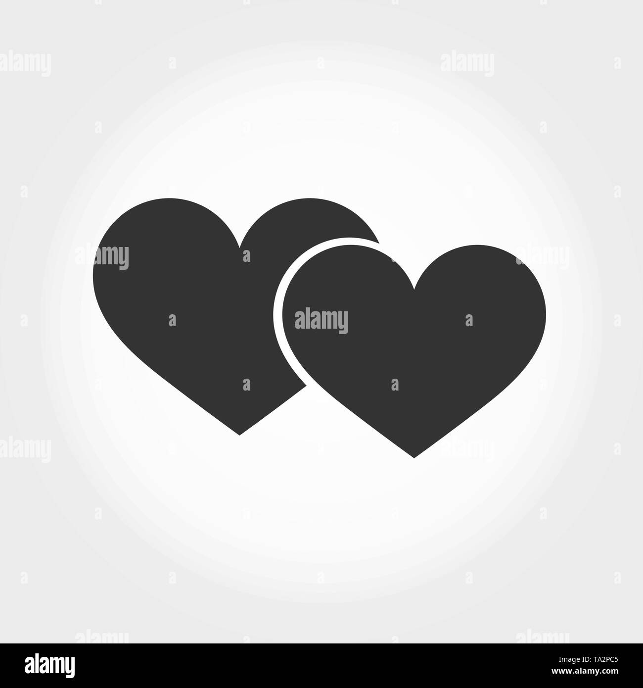 Symbol love illustration two Black and White Stock Photos & Images - Alamy