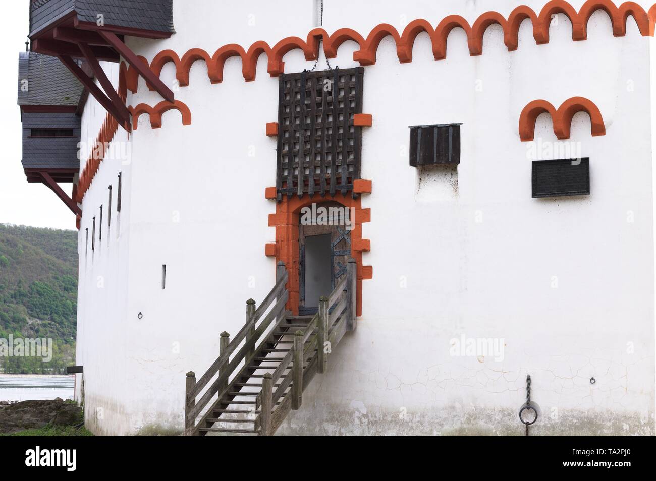 Entrance of a white medieval castle (Germany, Europe Stock Photo - Alamy