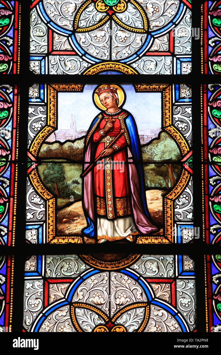 Vitrail. Saint-Eglise Saint-Clodoald. Saint-Cloud. Stained glass ...