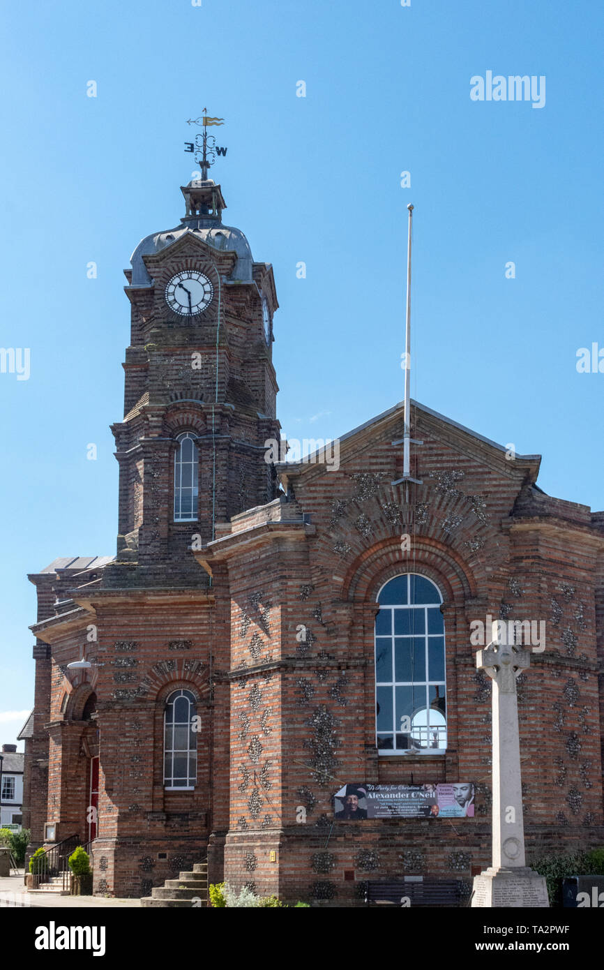 The imposing Victorian town hall in Eye, Suffolk, serves a village of ...