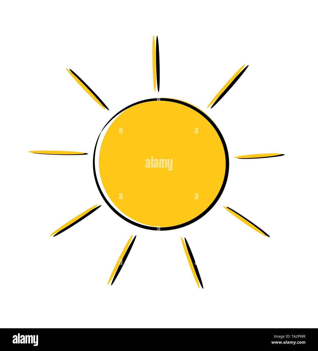 Sun icon drawing. Vector illustration Stock Vector Image & Art - Alamy