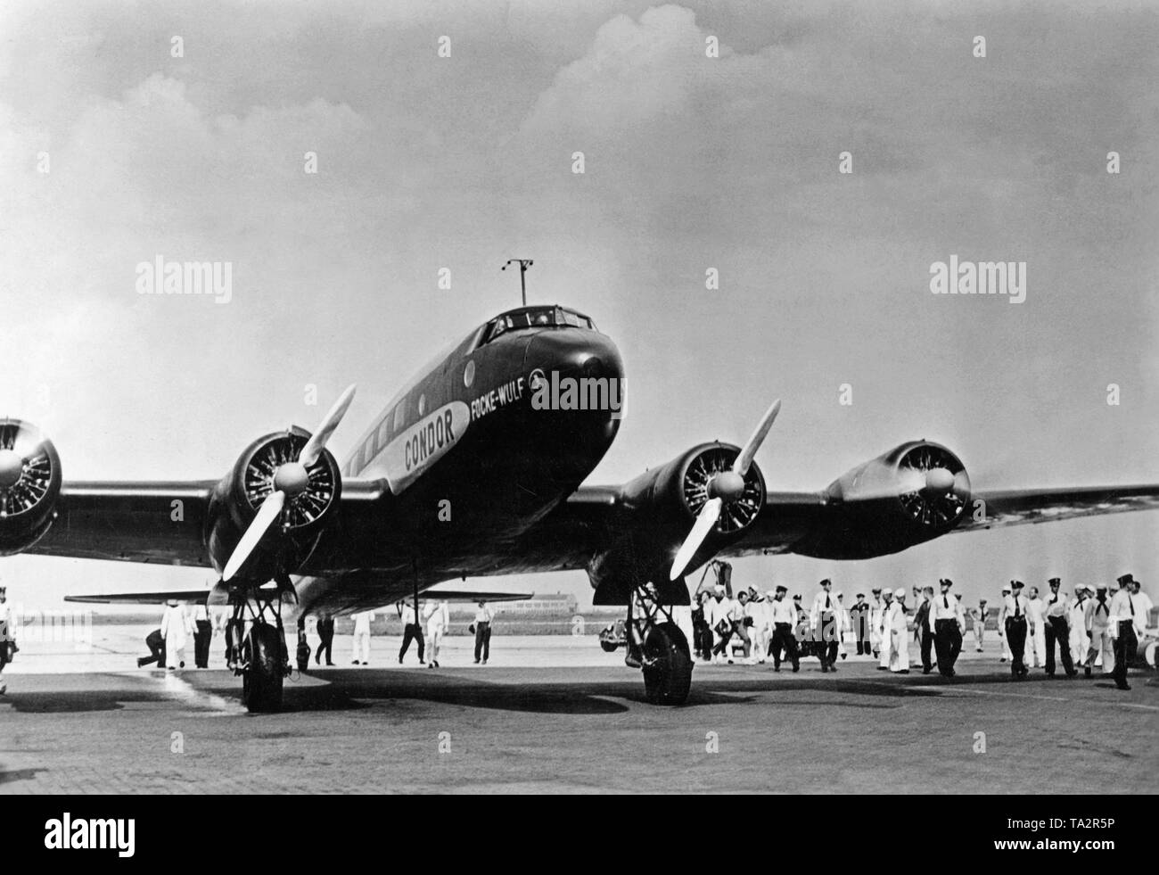 Focke-Wulf FW 200 Condor after a nonstop flight from Berlin to New York ...